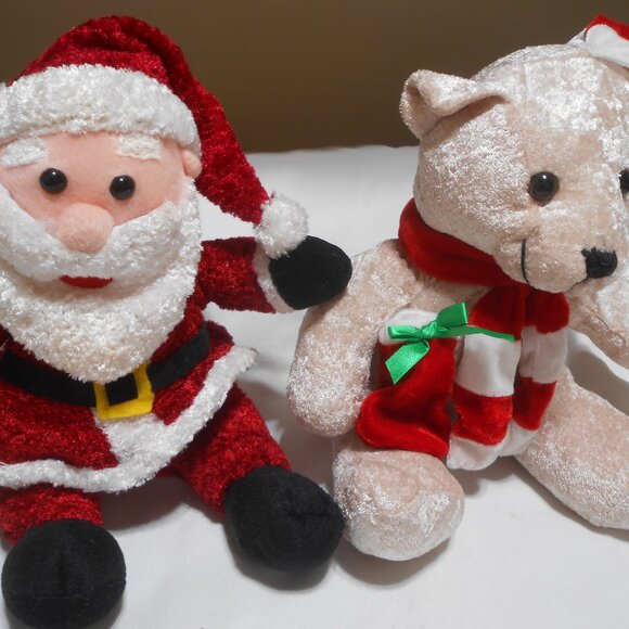Best Made Toys | Toys | 2 Cute Super Soft Christmas Plush Santa Teddy ...